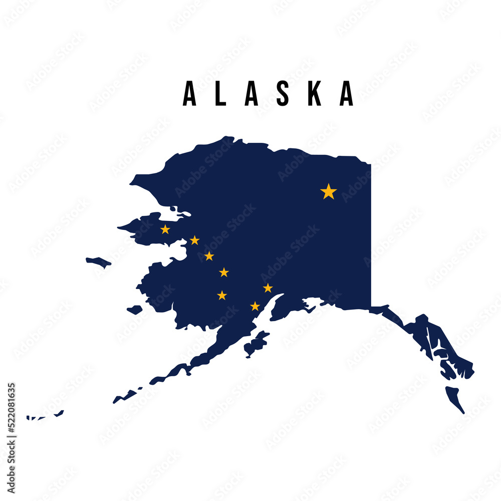 Alaska silhouette map, continent vector illustration Stock Vector ...