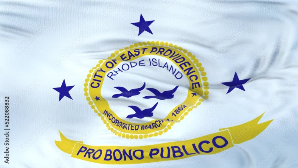 East Providence (city in Rhode Island state USA) flag waving in the ...
