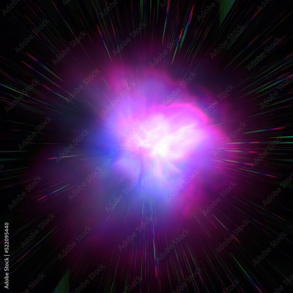 Colorful stars lights movement and violet pink shiny moment in the sky ...