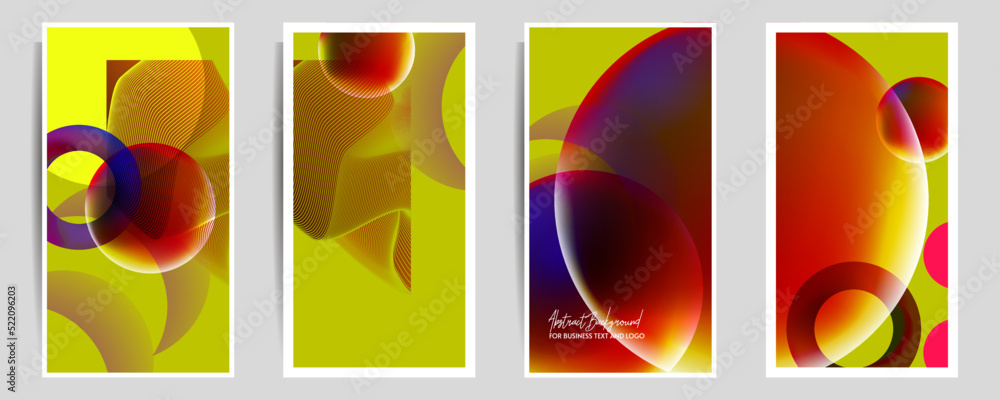 Collection of rectangular abstract layout artworks gradients in ...