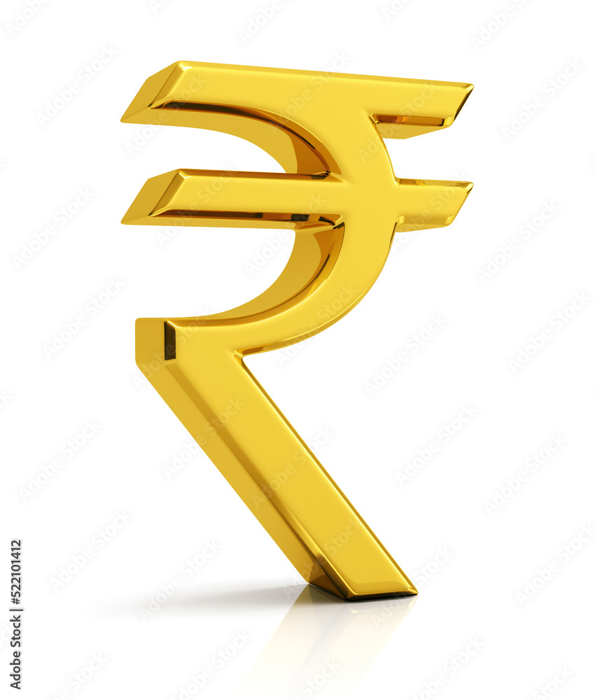 Rupee symbol isolated on white background. Stock Illustration | Adobe Stock