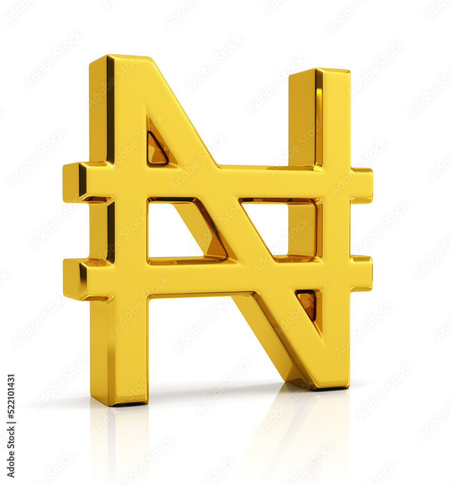 Naira symbol isolated on white background. Stock Illustration | Adobe Stock