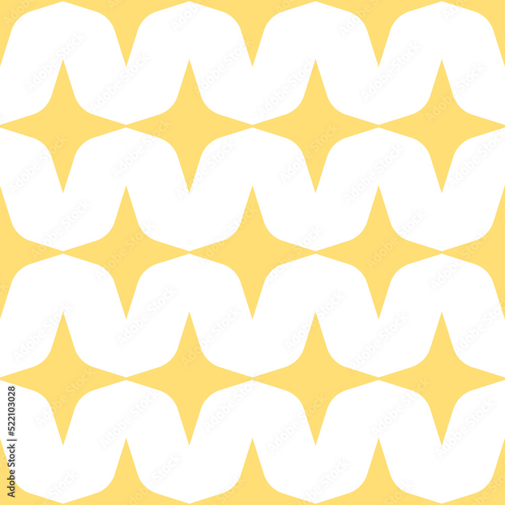 Seamless geometric pattern of yellow four pointed stars. Vector ...