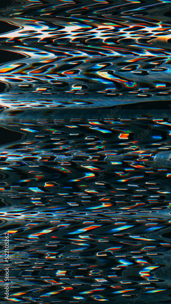 Color noise texture. Glitch art. Futuristic distortion. Neon blue ...