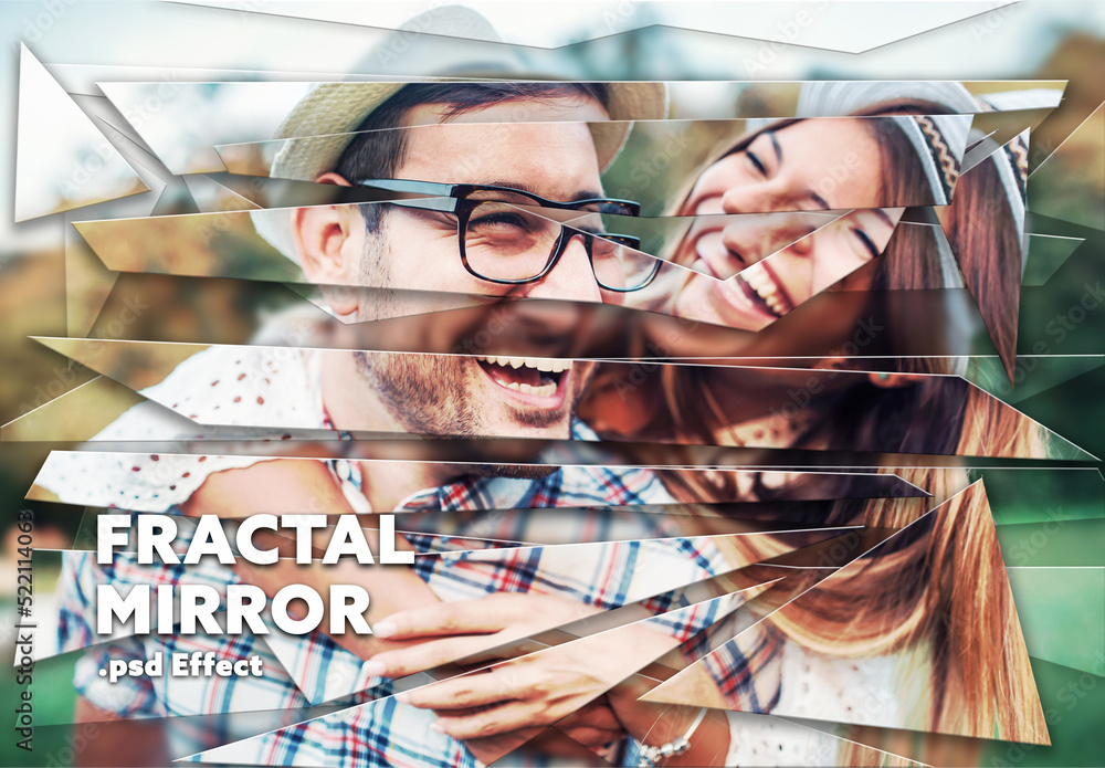 Fractal Mirror Photo Effect Stock Template | Adobe Stock