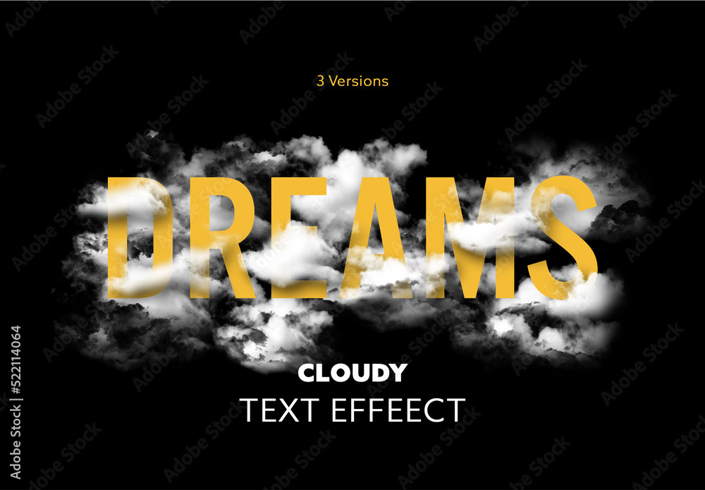 Cloudy Text Effect Stock Template | Adobe Stock