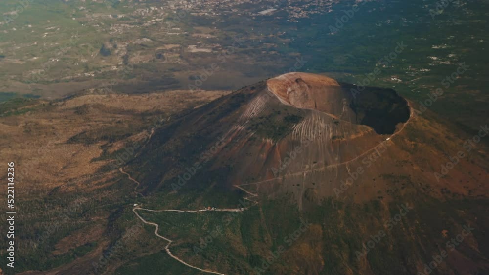 Italian Vesuvius volcano from the air. Stock ビデオ | Adobe Stock