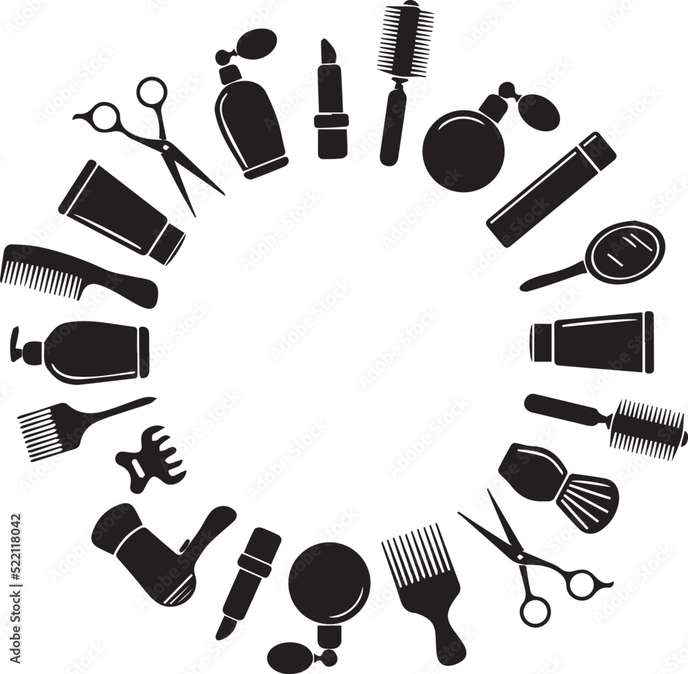 drawing logo barber shop vector image hair tool Stock Vector | Adobe Stock