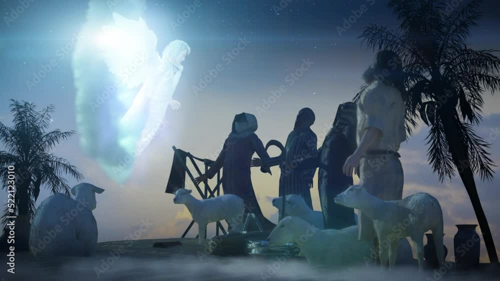 Christmas Angel announced to the shepherds the birth of Jesus birth in ...