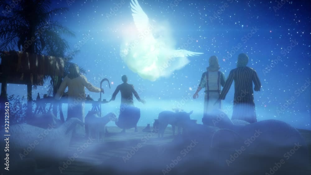 Christmas Angel announced to the shepherds the birth of Jesus birth in ...