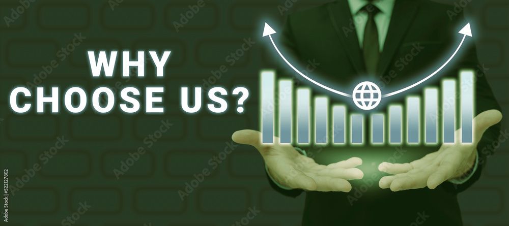 Hand writing sign Why Choose Us. Internet Concept Reasons for choosing ...