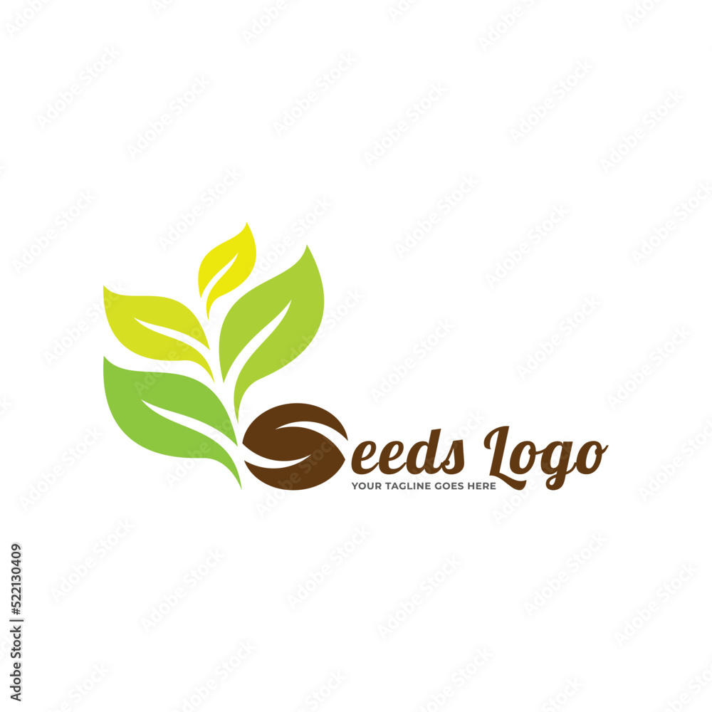 Growing seed logo design template. Fit for wheat farm, natural harvest ...