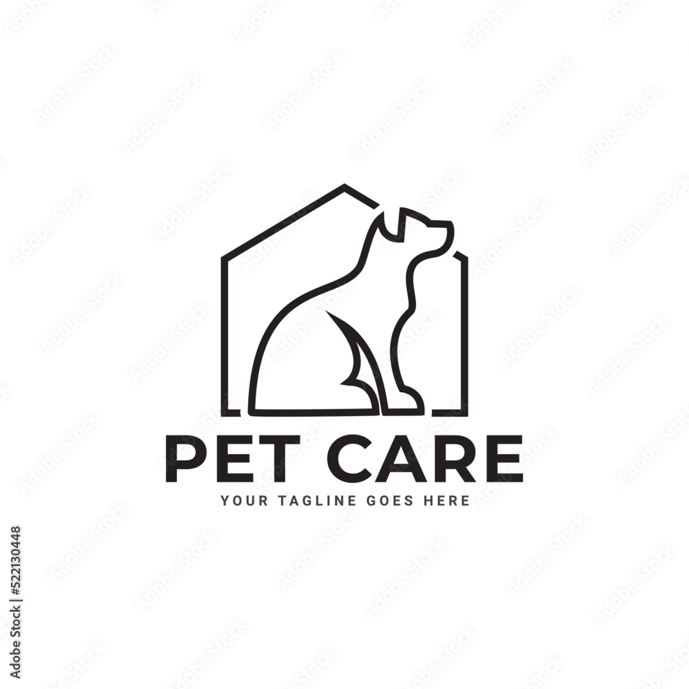 Dog Hand Logo Stock Illustrations. Dog care Logo for Pet care icon ...