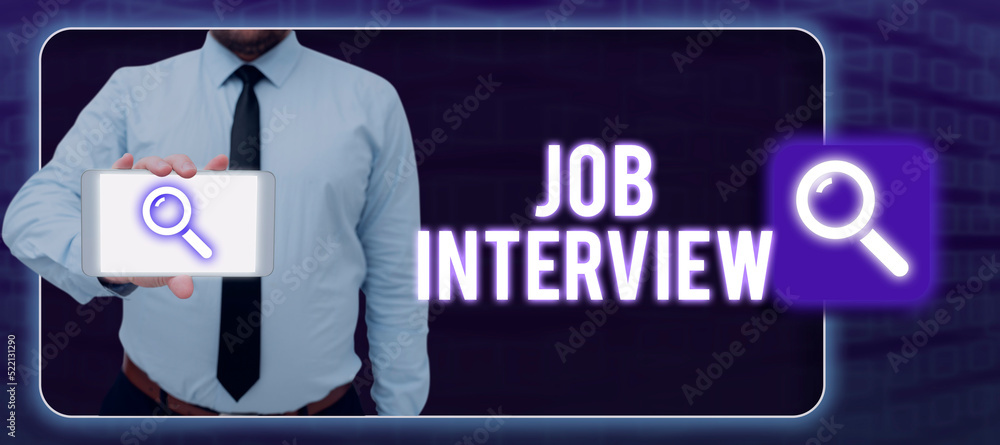 Conceptual caption Job Interview. Conceptual photo Assessment Questions ...