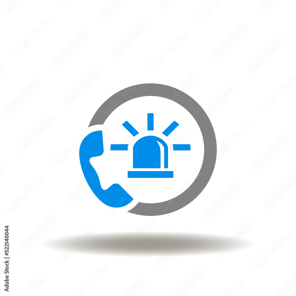 Vector illustration of beacon siren with handset. Icon of emergency ...