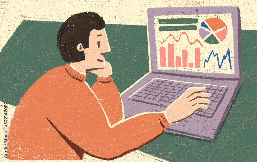 Data scientist illustration Stock Photo | Adobe Stock