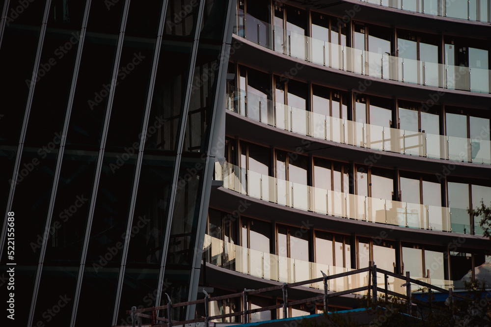 Diagonal lines and curved windows Stock Photo | Adobe Stock