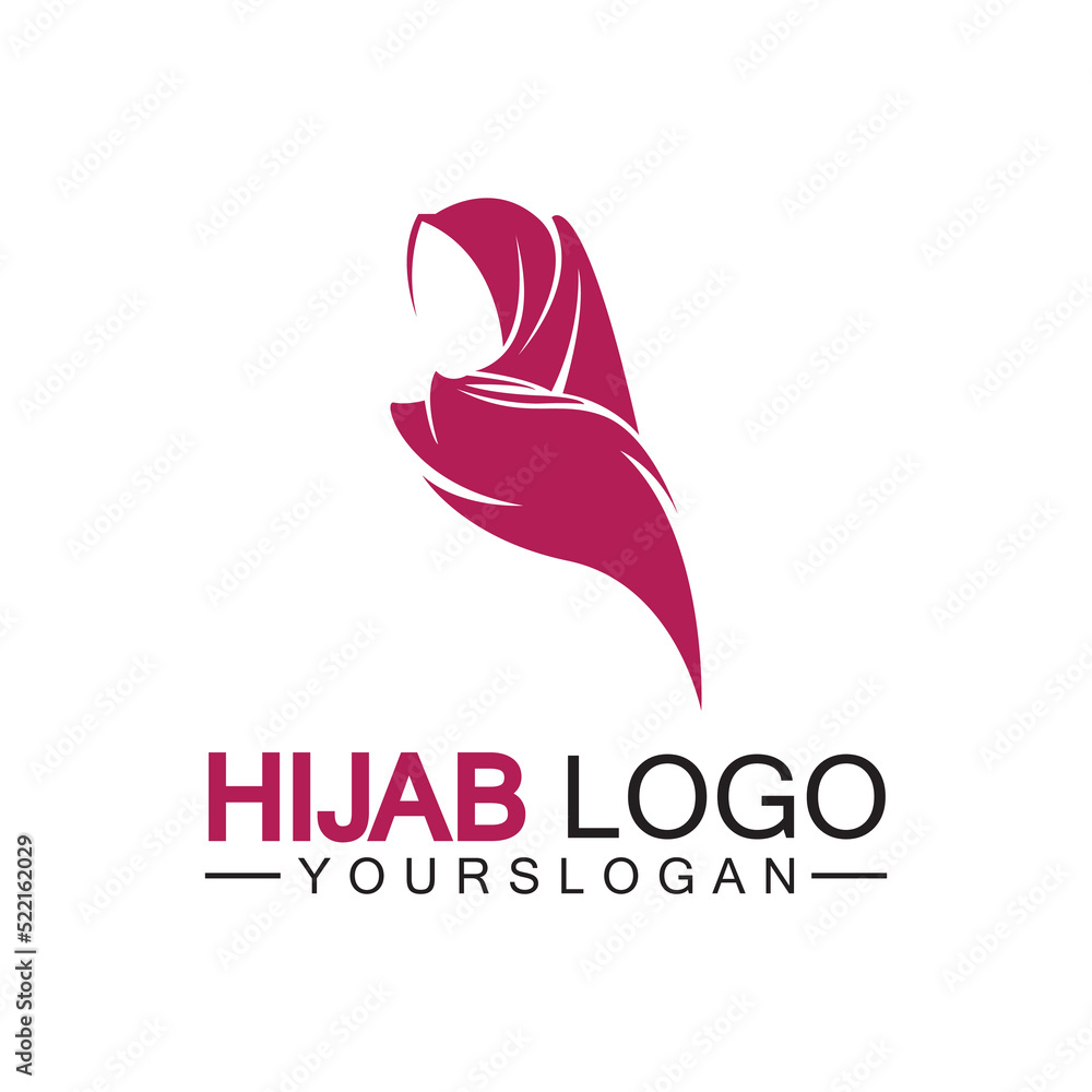Hijab logo design vector template Stock Vector | Adobe Stock
