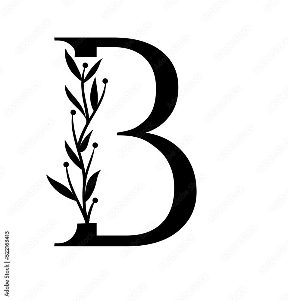 Leaves Letter B Stock Vector | Adobe Stock