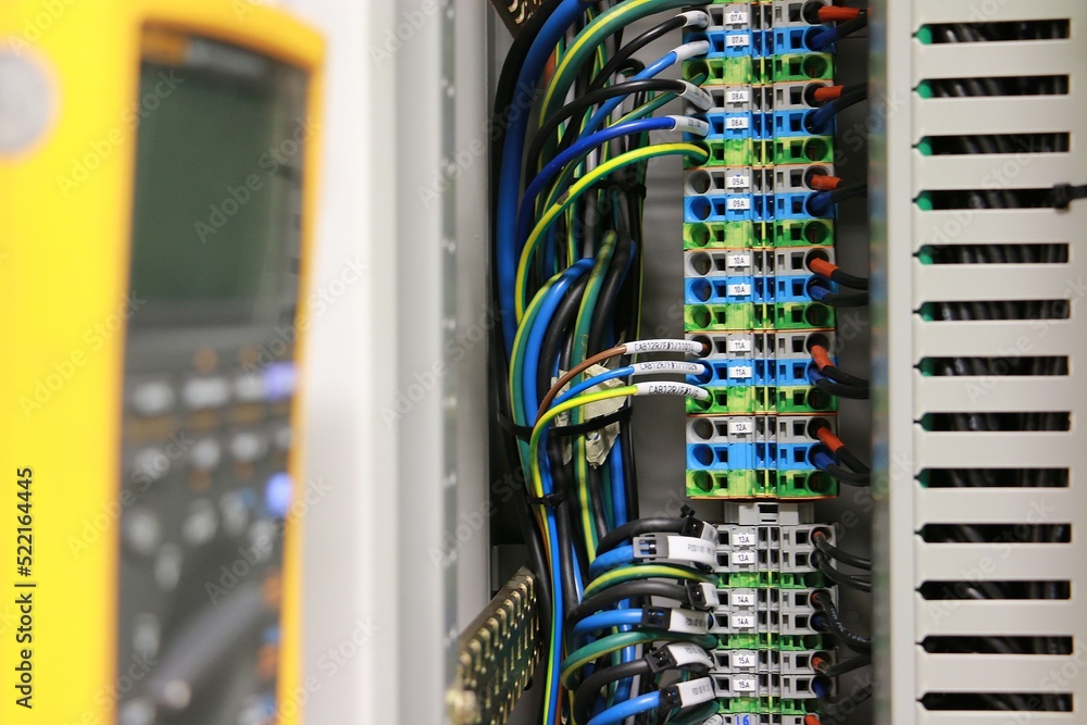 Control panel assembly with wiring and terminal , Terminate wiring in ...