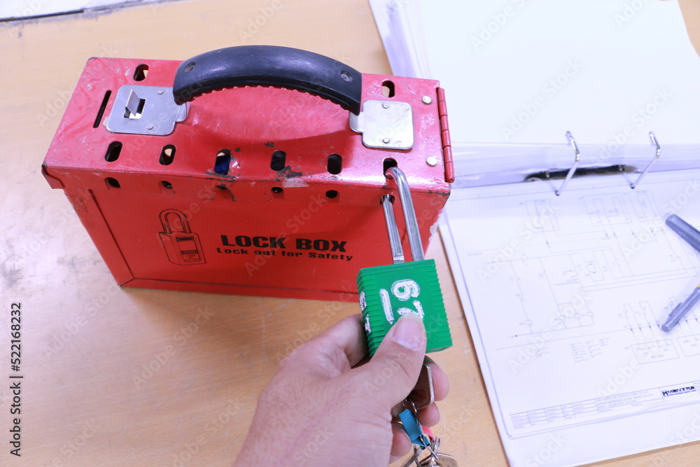 Lock box and switch gear room background ,Lockout Tagout , Electrical ...