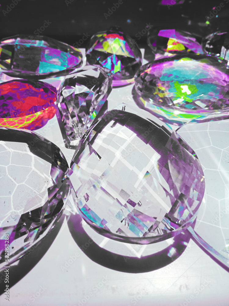 beautiful prismatic gemstones background / texture Stock Photo | Adobe ...