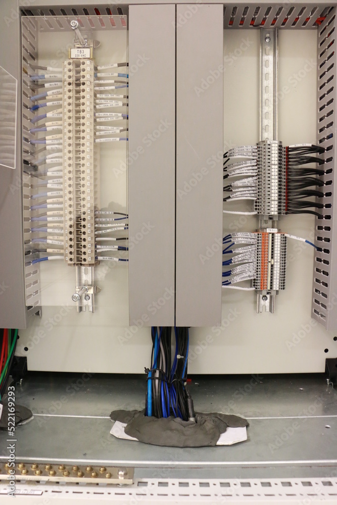 Control panel assembly with wiring and terminal , Terminate wiring in ...