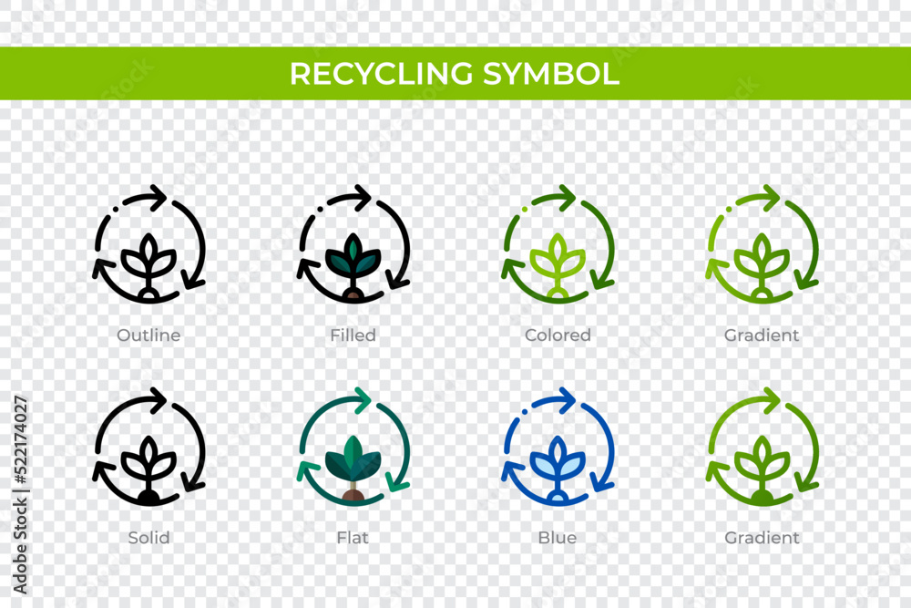 Recycling symbol icon in different style. Recycling symbol vector icons ...