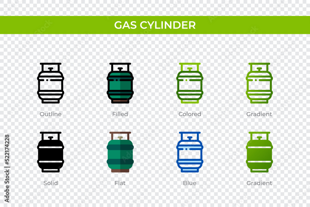 Gas Cylinder Icon In Different Style Gas Cylinder Vector Icons Designed In Outline Solid