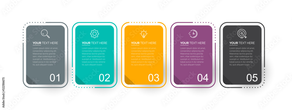 Business Infographic template. Template design with numbers 5 options ...