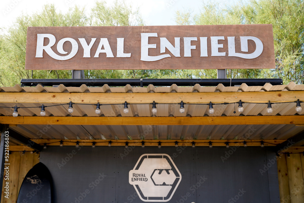 Royal Enfield motorcycle logo brand and text sign of indian motorcycles ...