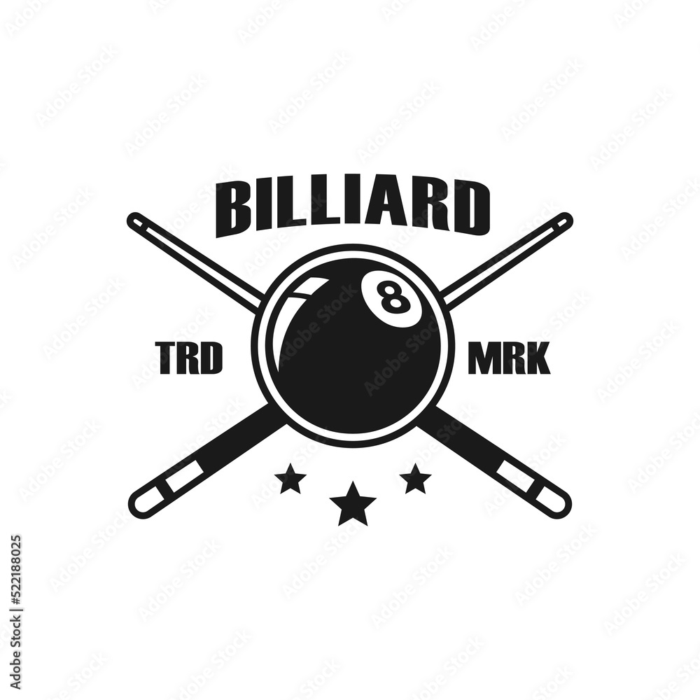 Billiards logo design vector. Sport labels for poolroom. Billiards club ...