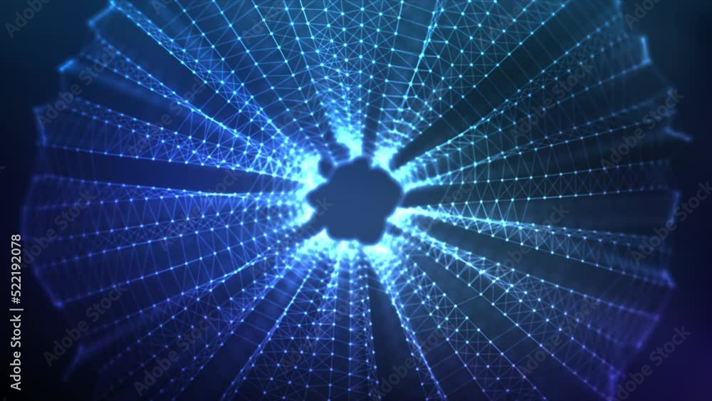 Big data tunnel background seamless loop. Abstract digital background. Computer data tunnel ...