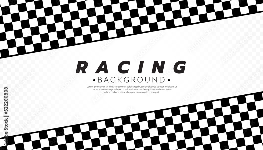 Abstract checkered round frame. Racing concept. Chess pattern on white ...