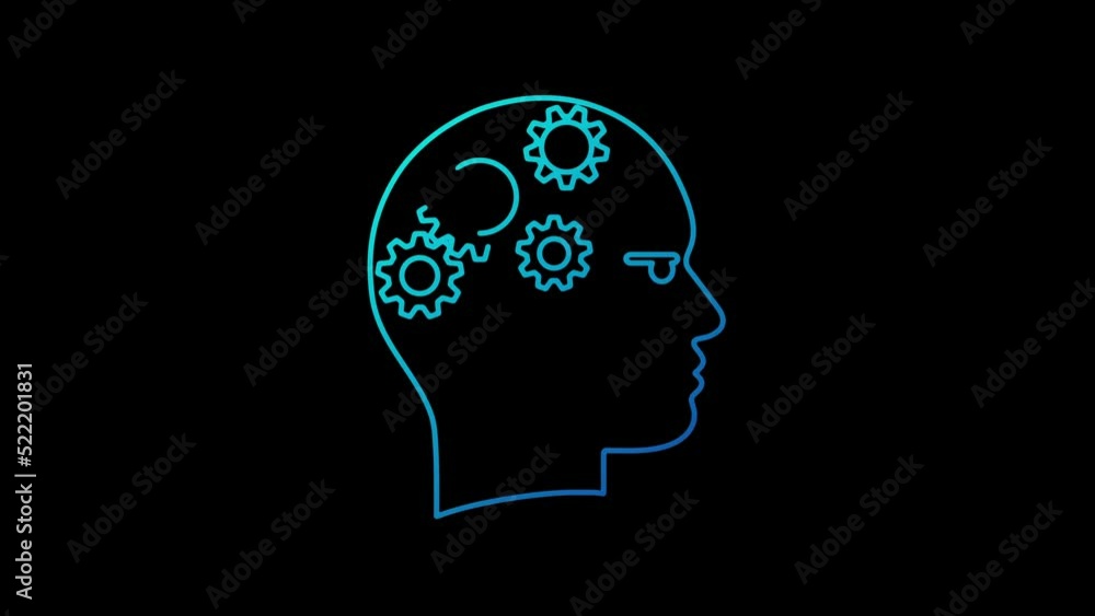 Artificial intelligence technology AI and deep learning line symbol ...