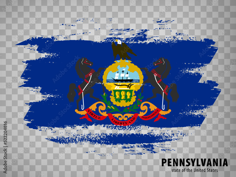 Flag of Pennsylvania from brush strokes. United States of America. Flag ...