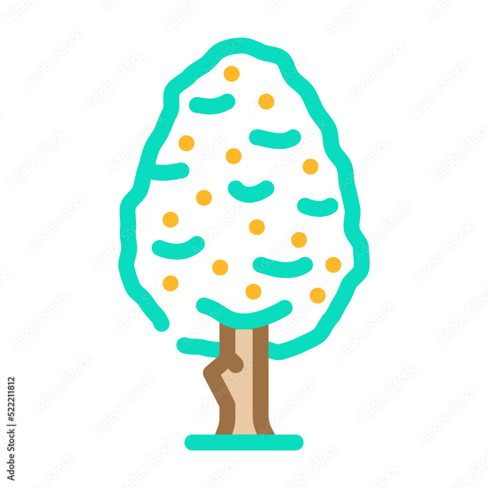 pear tree color icon vector. pear tree sign. isolated symbol ...