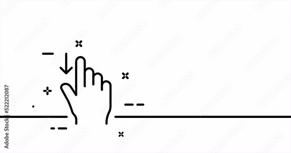 Scroll up. Index finger, hand, tapping, sliding, Scrolling, touch ...
