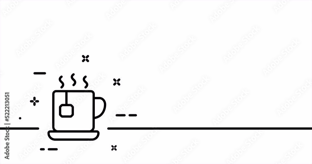 Mug with tea. Hot drink, steam, evaporation, boiling water, tea bag ...
