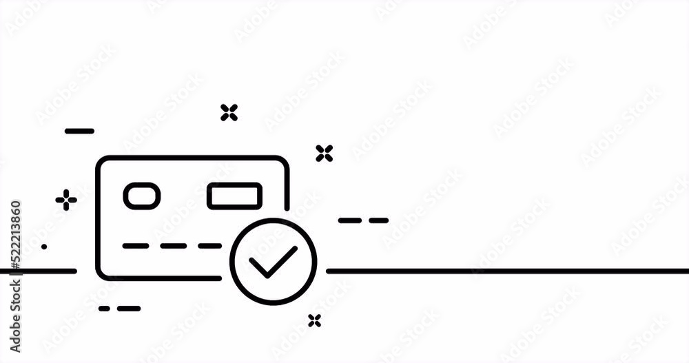 Card with check mark. Contactless payment, internet bank, nfs ...