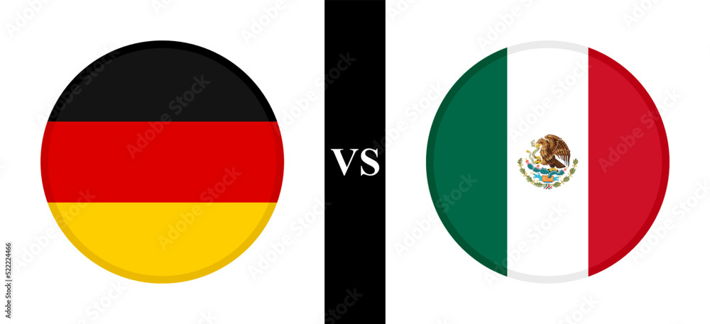 the concept of germany vs mexico. flags of and german and mexican ...