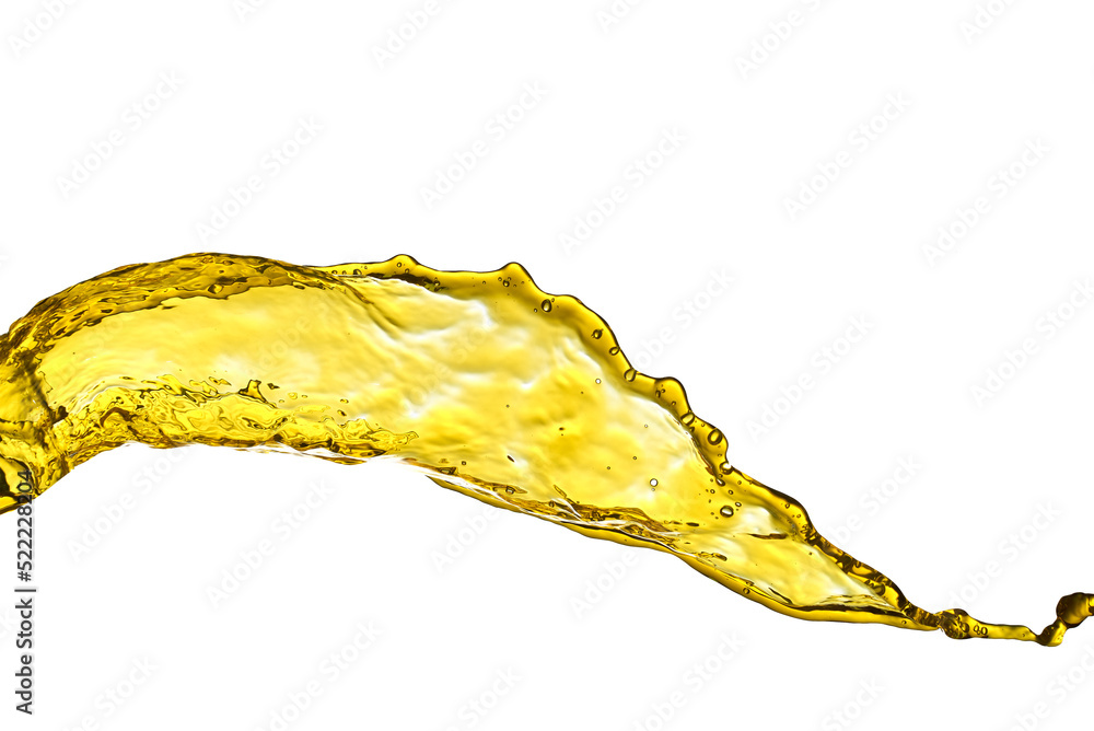 Isolate splashes of golden water. Splashes of beer on a transparent ...