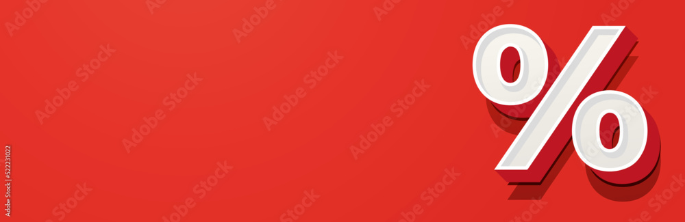 Percent sign on empty red label template Stock Vector | Adobe Stock
