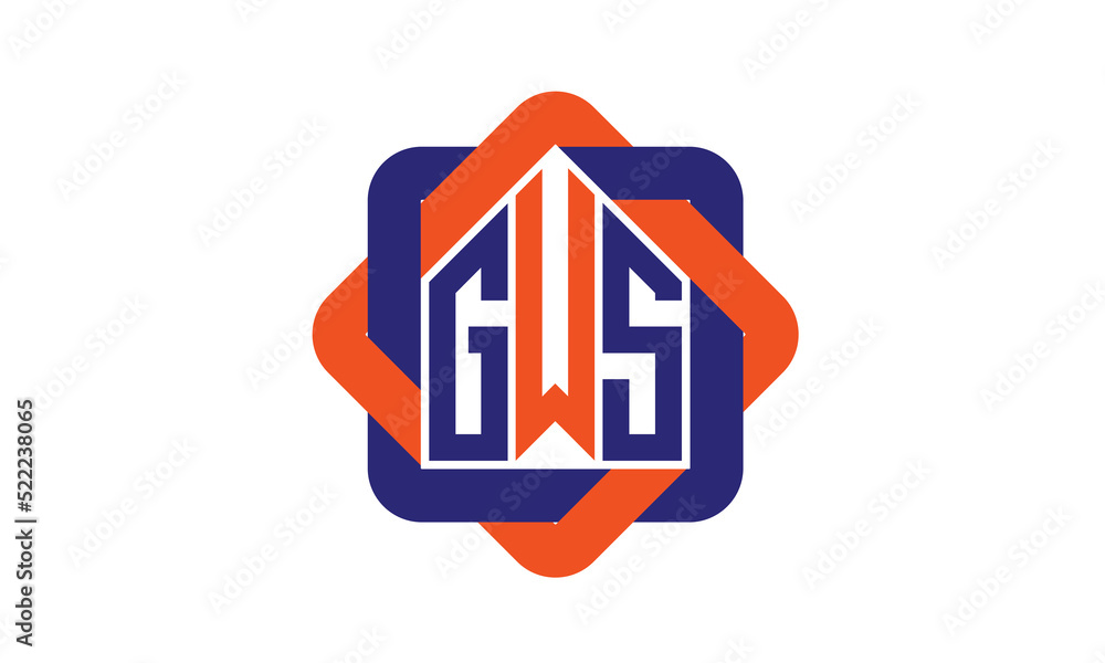 GWS three letter real estate logo with home icon logo design vector ...