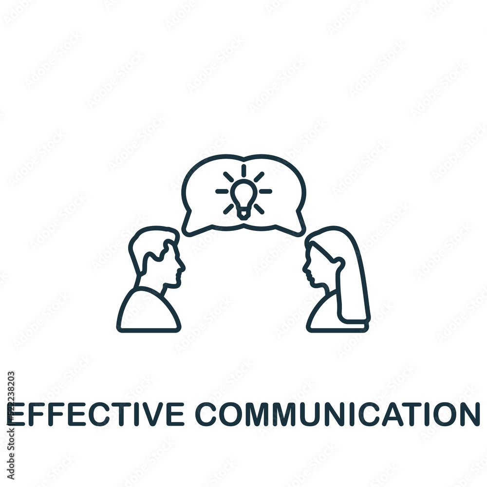 Effective Communication icon. Monochrome simple line Data Science icon ...