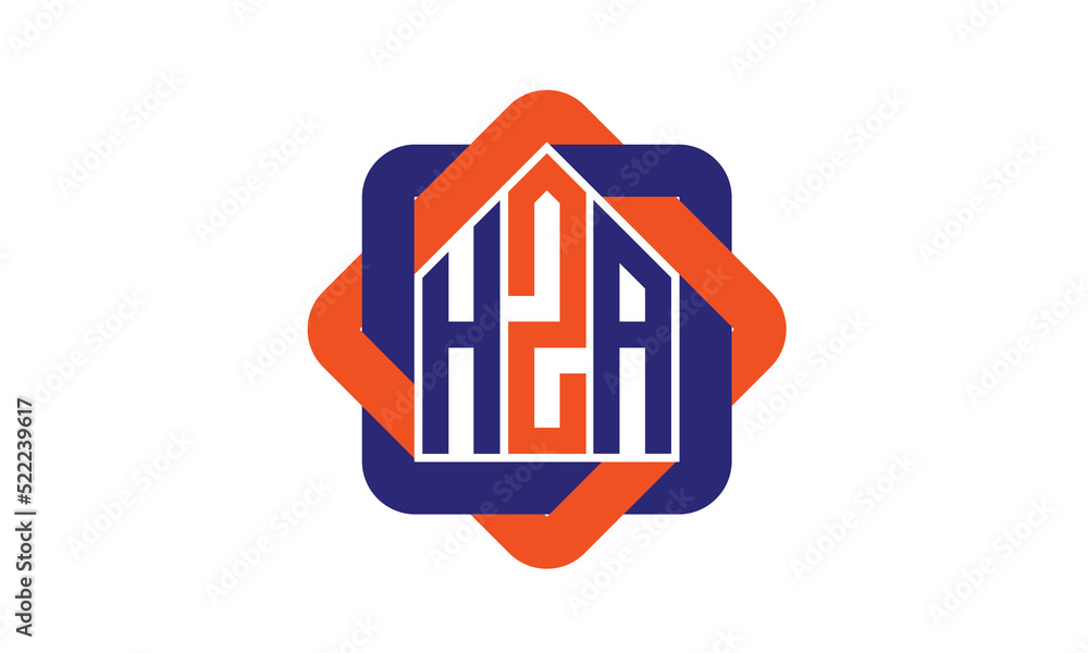 HZA three letter real estate logo with home icon logo design vector ...