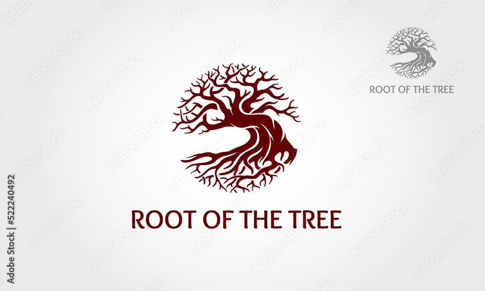 Root Of The Tree Vector Logo. This logo depicts a tree whose roots and ...