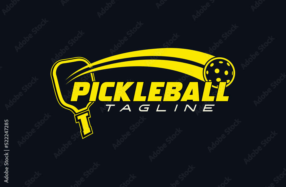 pickleball logo vector graphic for any business especially for sport ...