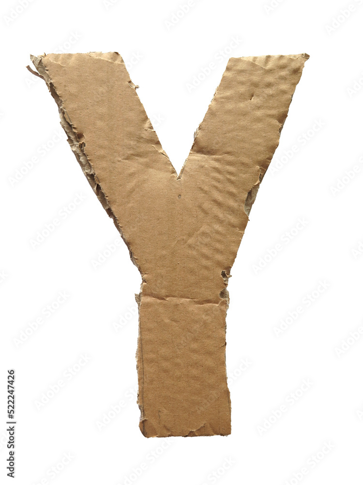 Cardboard texture Letter Y on transparent background Stock Photo ...