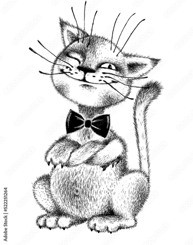 Self-confident cat dandy ladies' man is pleased with himself and life ...